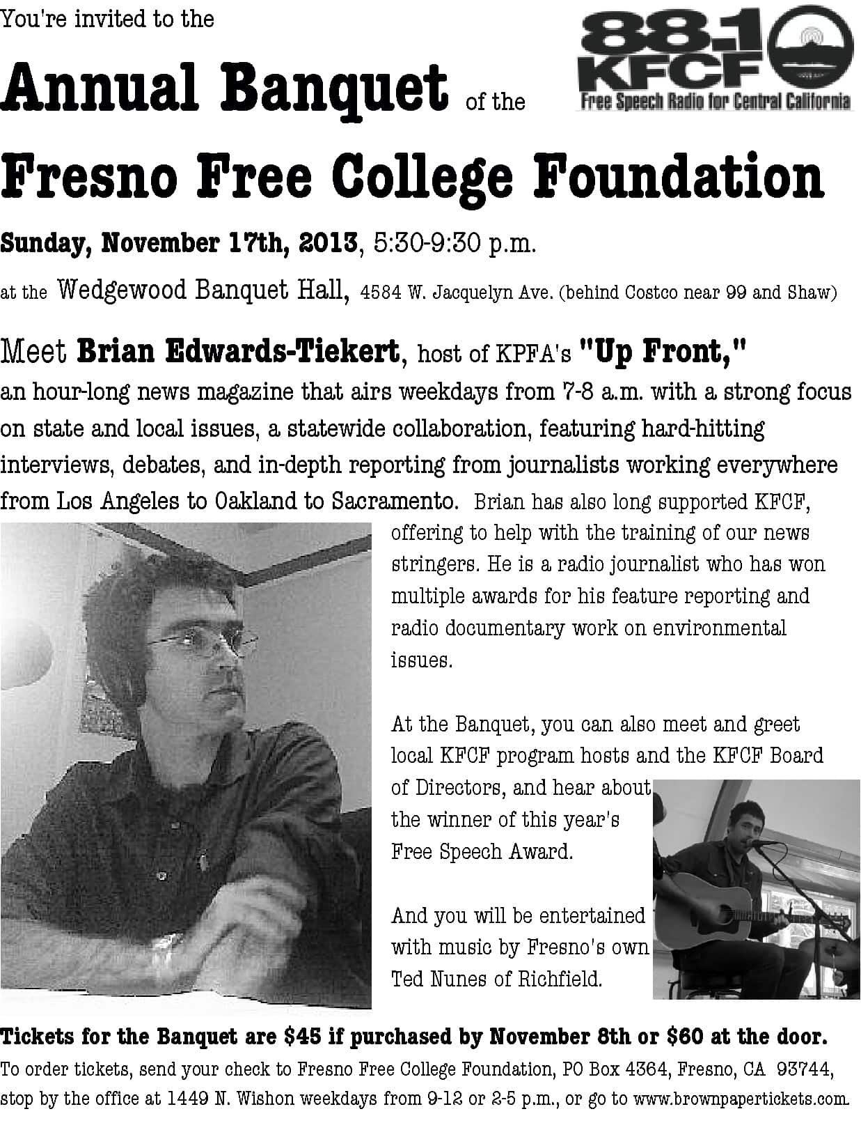 KFCF Banquet poster 2013 | KFCF FM 88.1 Fresno, CA.